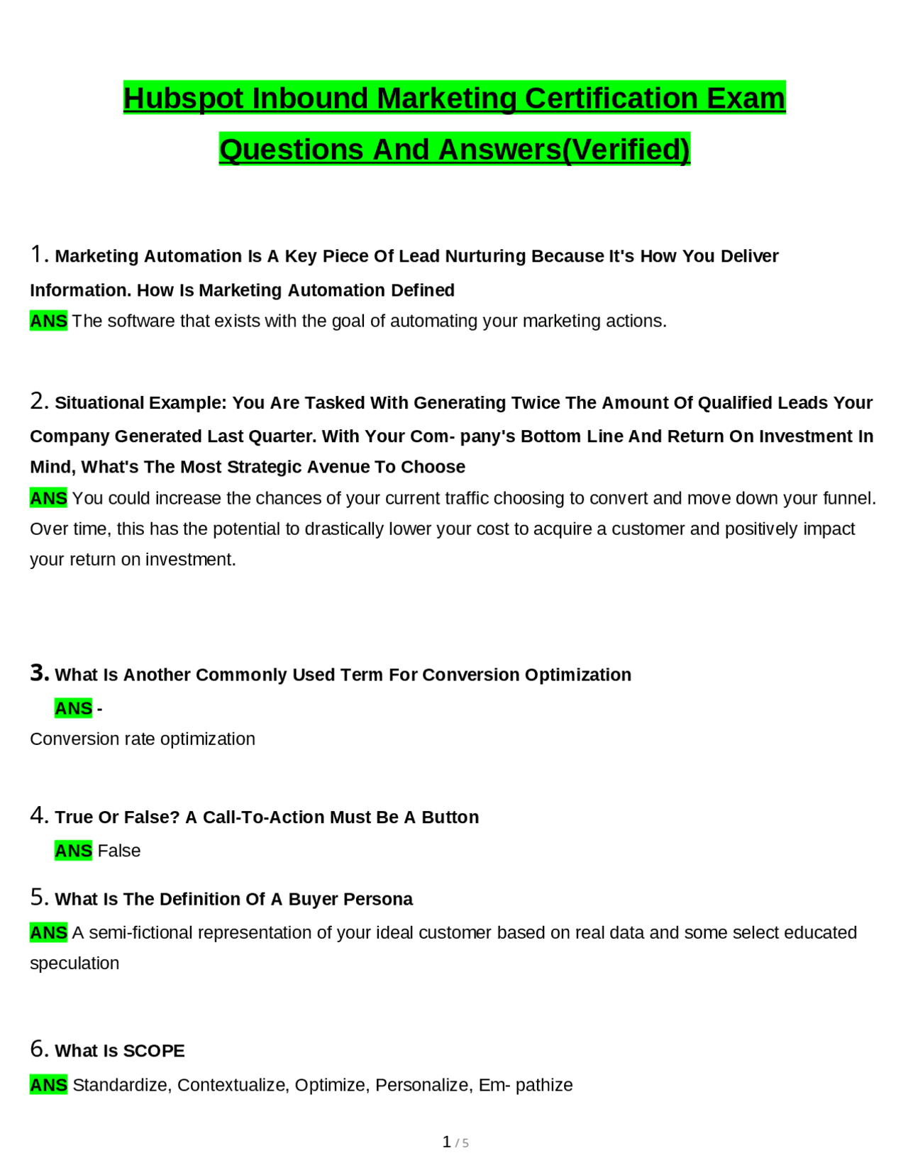 HubSpot Inbound Marketing Certification Exam: Q&A Guide | Exams Digital ...