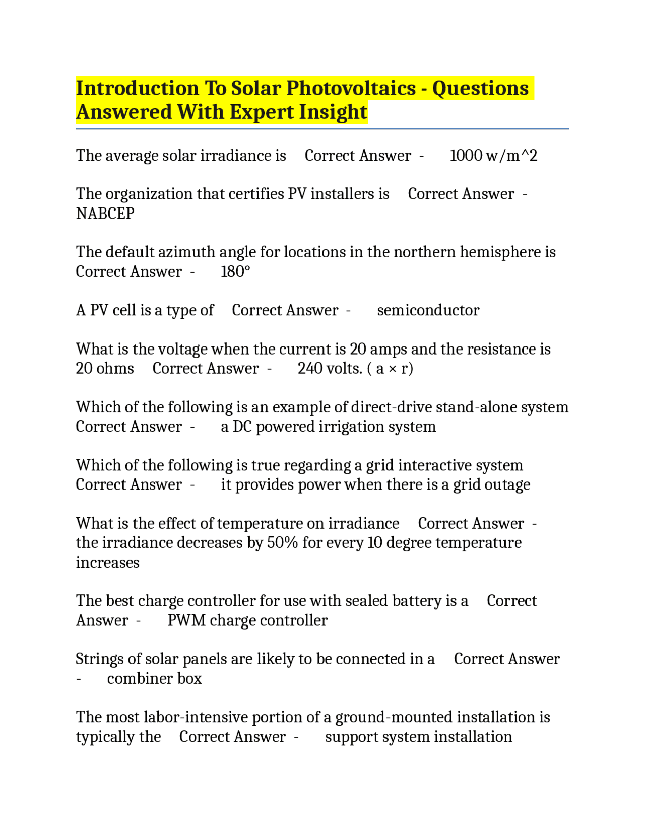 Introduction To Solar Photovoltaics - Questions Answered With Expert ...