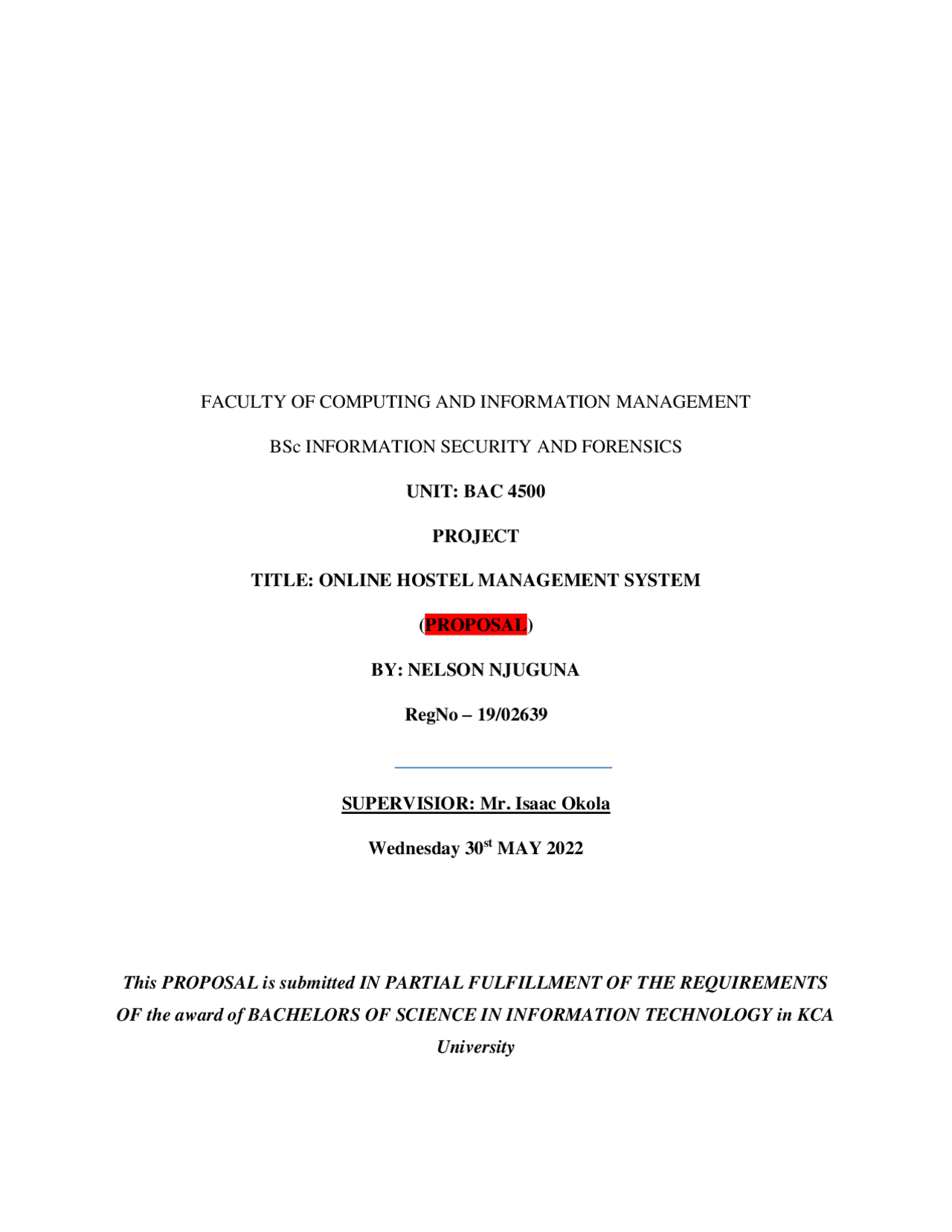 online hostel management system proposal | Lecture notes Marketing ...