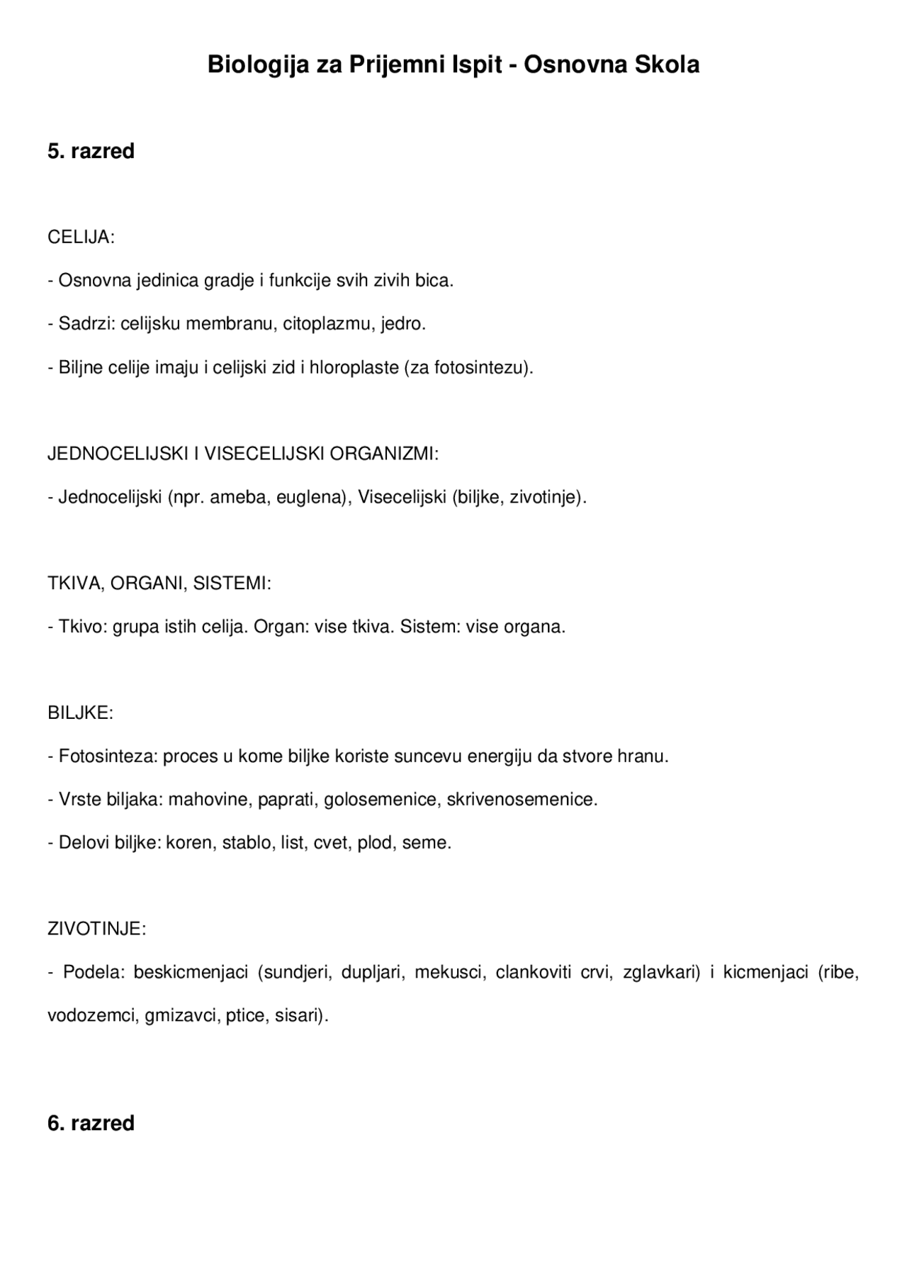 Zglavkari -biologija 6. razred( beleške) | Lecture notes Biology | Docsity