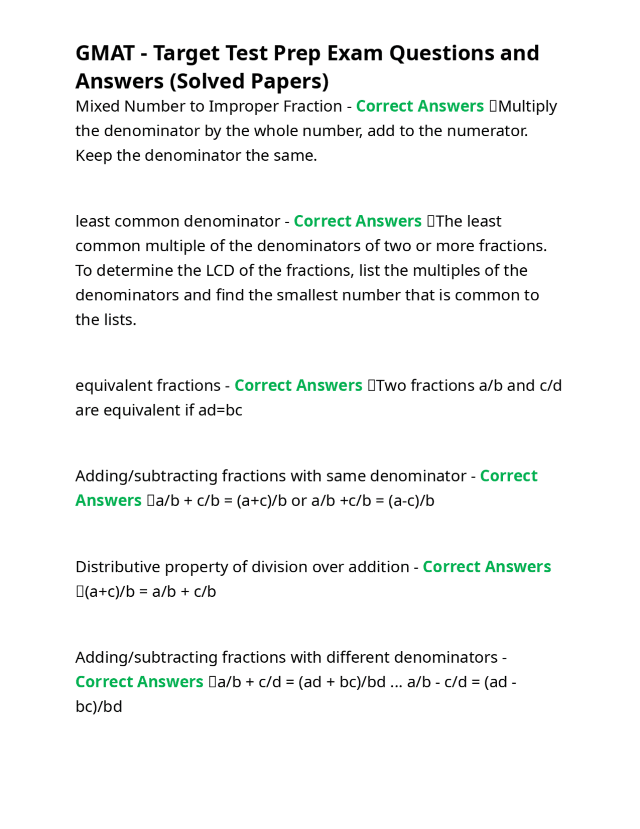 GMAT - Target Test Prep Exam Questions and Answers (Solved Papers ...