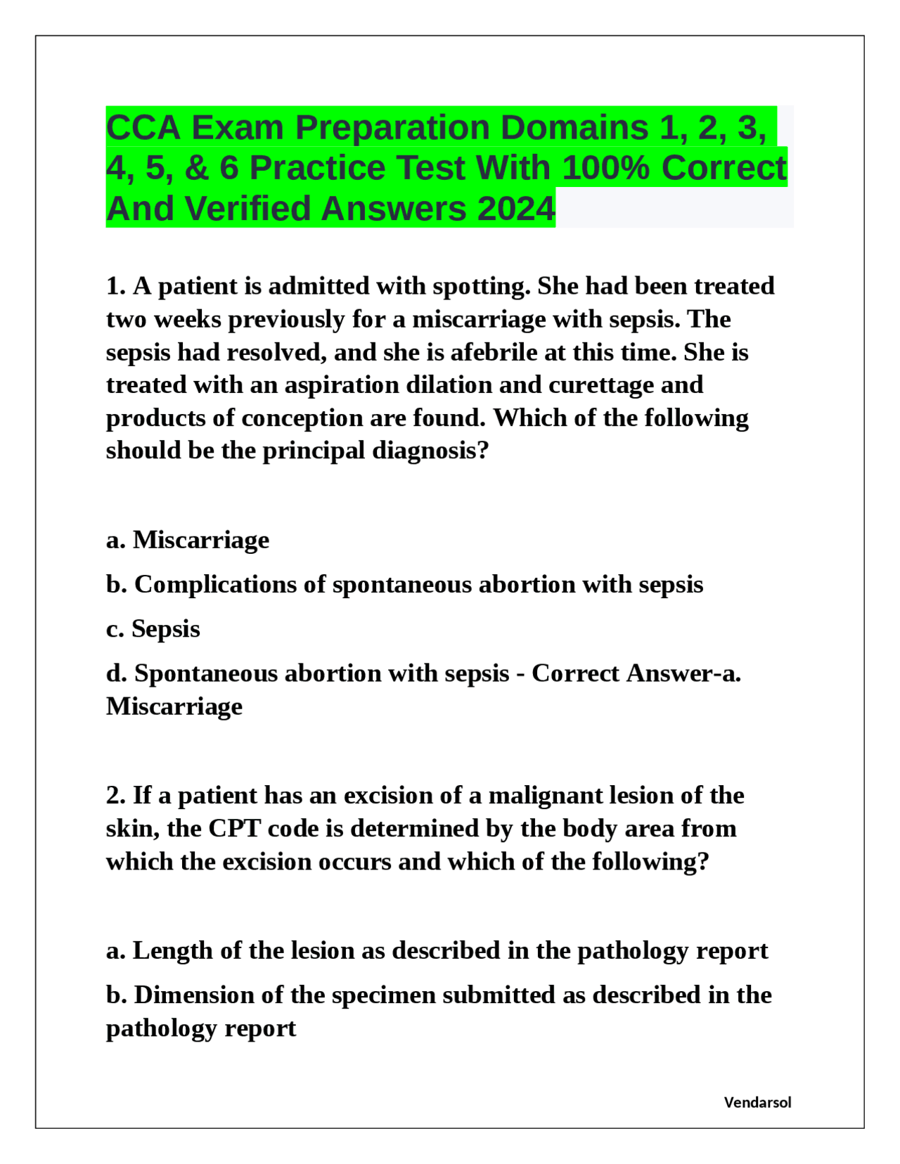 CCA Exam Preparation Domains 1, 2, 3, 4, 5, & 6 Practice Test With 100% ...