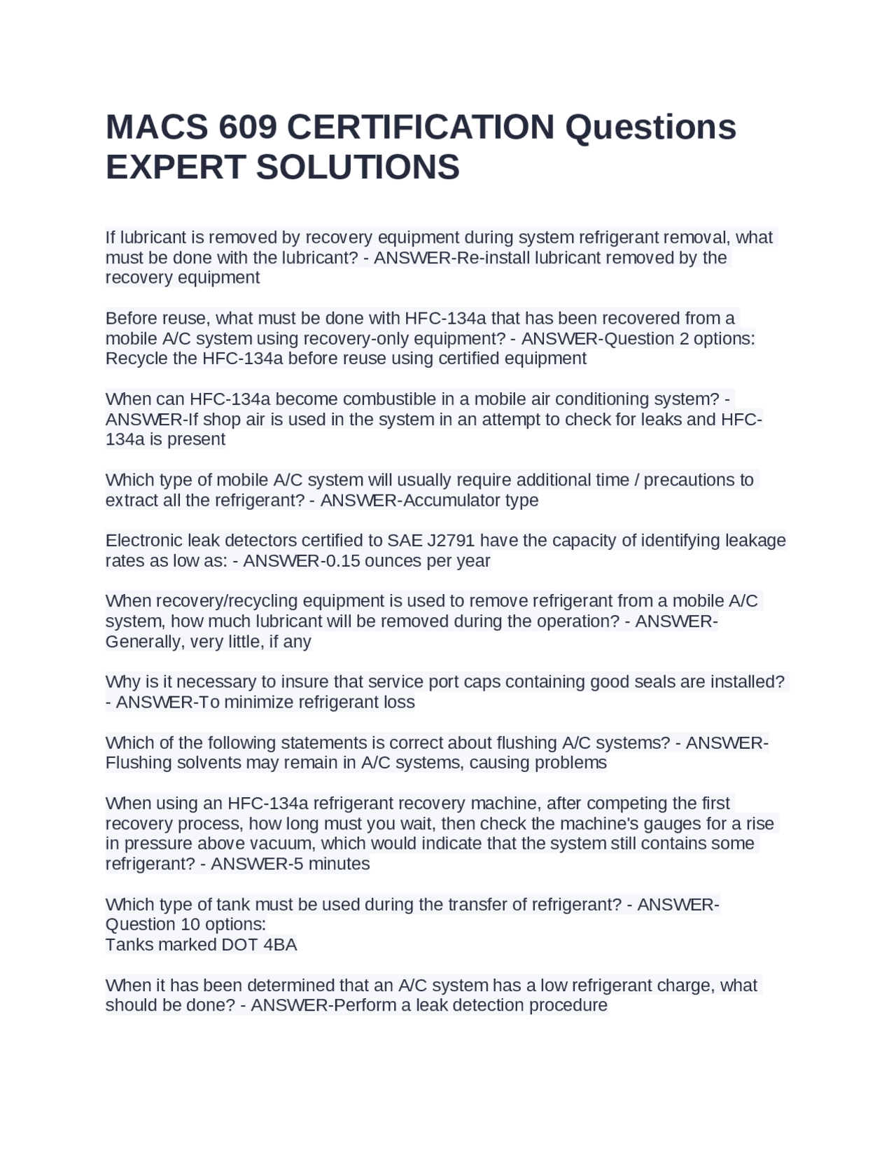 MACS 609 CERTIFICATION Questions EXPERT SOLUTIONS | Exams Advanced ...