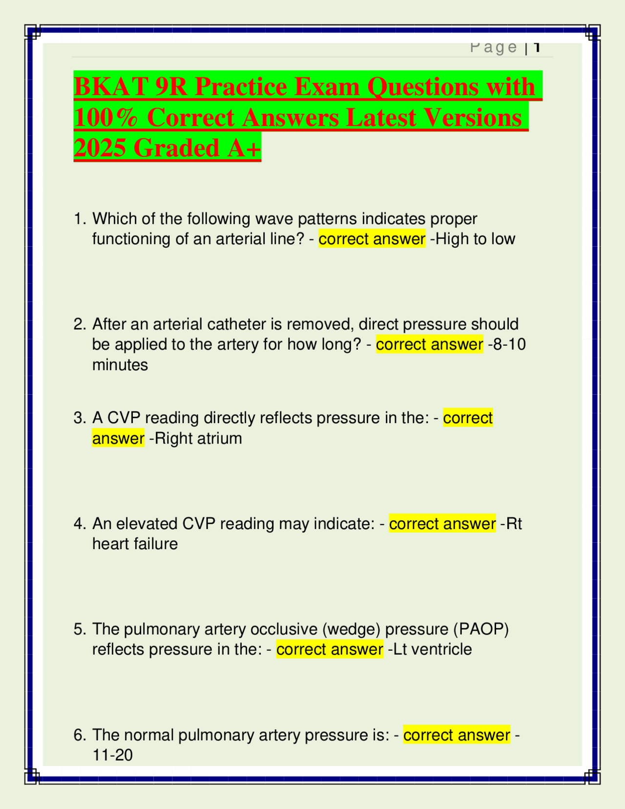 BKAT 9R Practice Exam Questions with 100% Correct Answers Latest ...