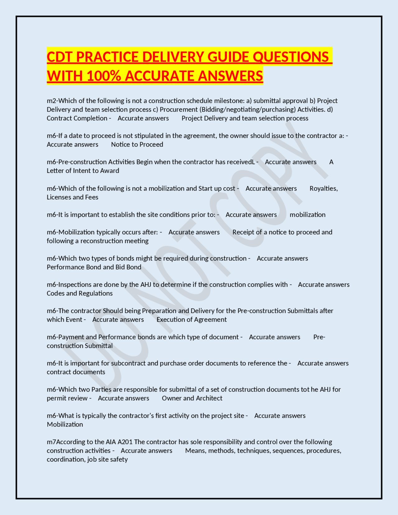 CDT Practice Delivery Guide – Project Delivery Methods Focus – CSI ...