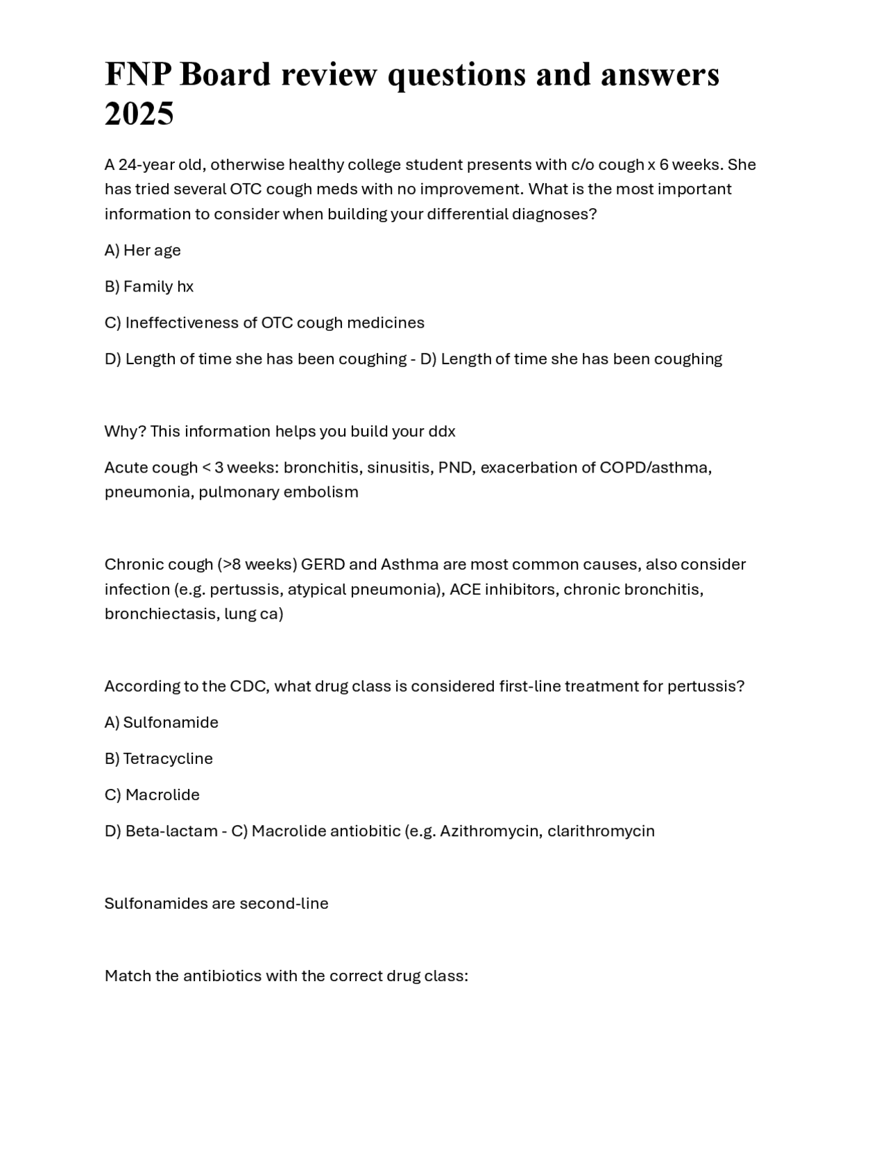 FNP Board review questions and answers 2025 | Exams Nursing | Docsity