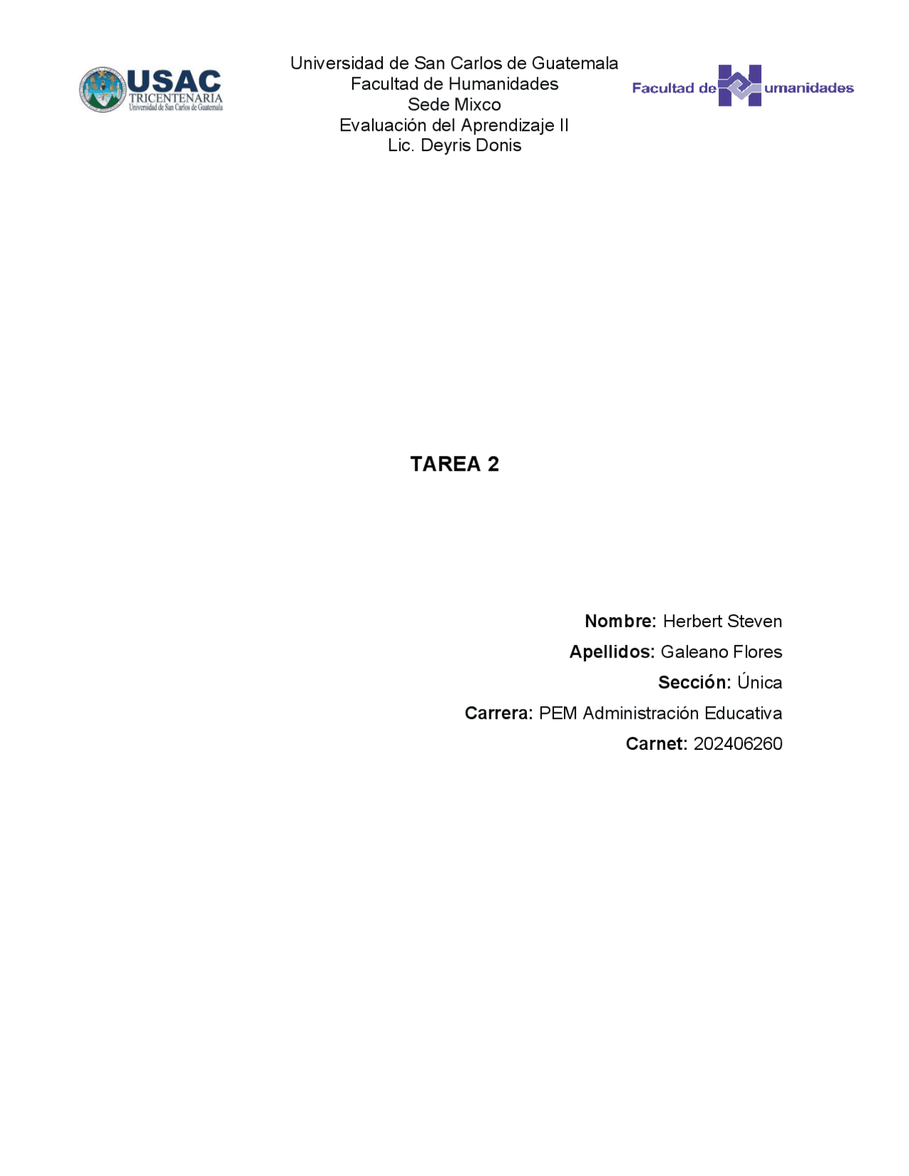 Tarea humanidades de usac | Cheat Sheet Law | Docsity