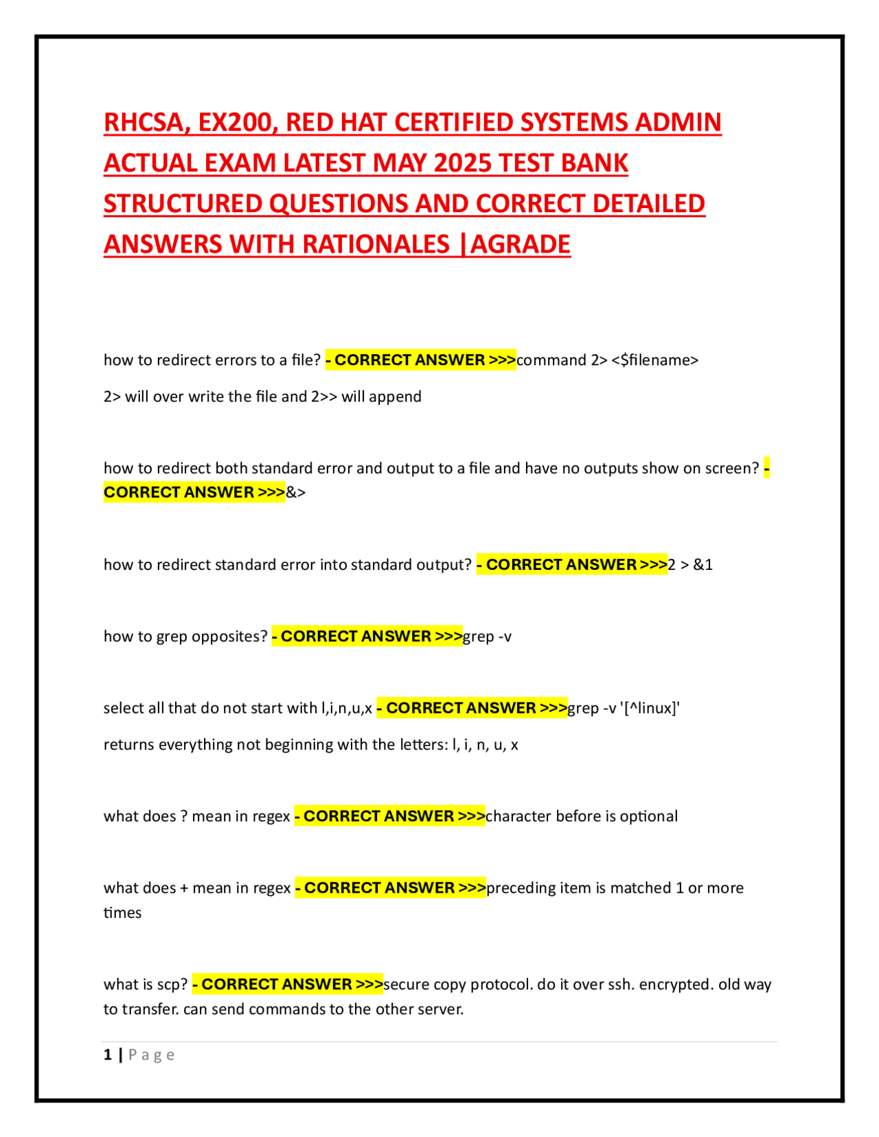 RHCSA, EX200, RED HAT CERTIFIED SYSTEMS ADMIN ACTUAL EXAM LATEST MAY ...