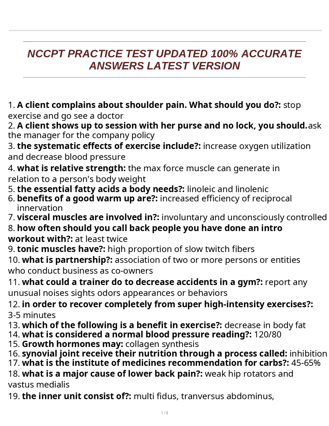 NCCPT PRACTICE TEST UPDATED 100% ACCURATE ANSWERS LATEST VERSION ...