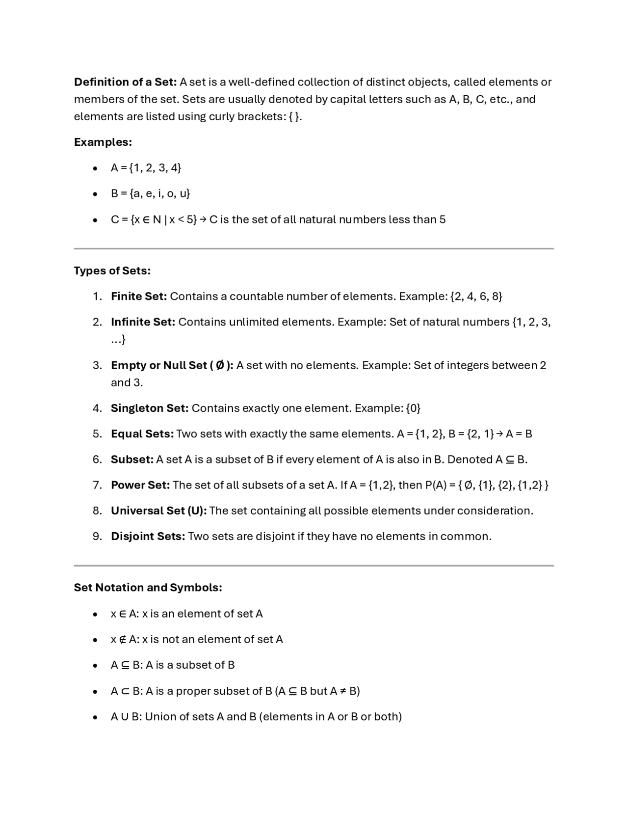 the Definition of a Set | Study Guides, Projects, Research Mathematics ...