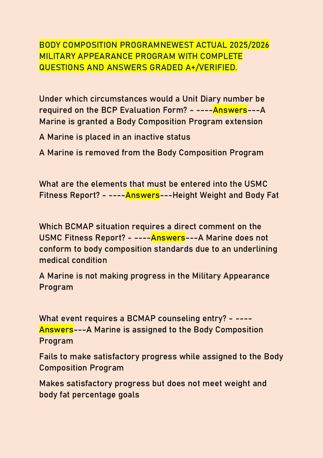 BODY COMPOSITION PROGRAMNEWEST ACTUAL 2025/2026 MILITARY APPEARANCE ...