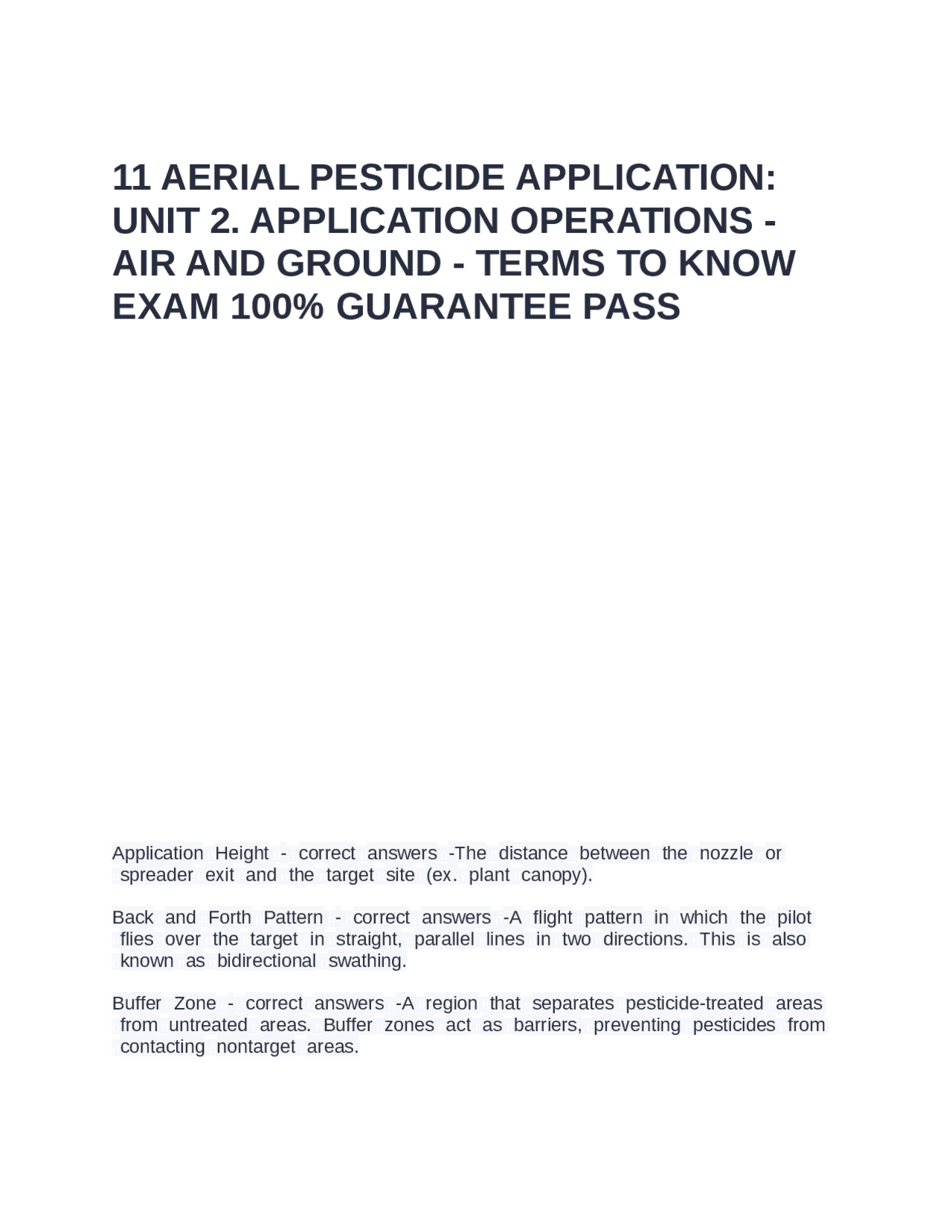 11 AERIAL PESTICIDE APPLICATION, UNIT 2. APPLICATION OPERATIONS - AIR ...