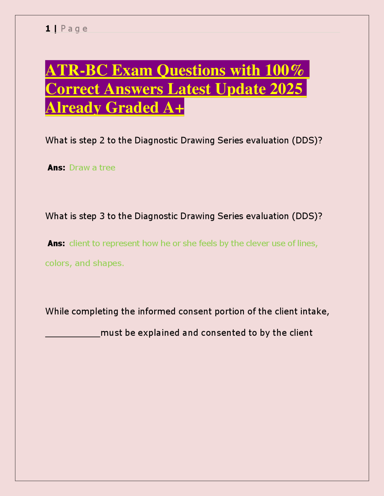 ATR-BC Exam Questions with 100% Correct Answers Latest Update 2025 ...