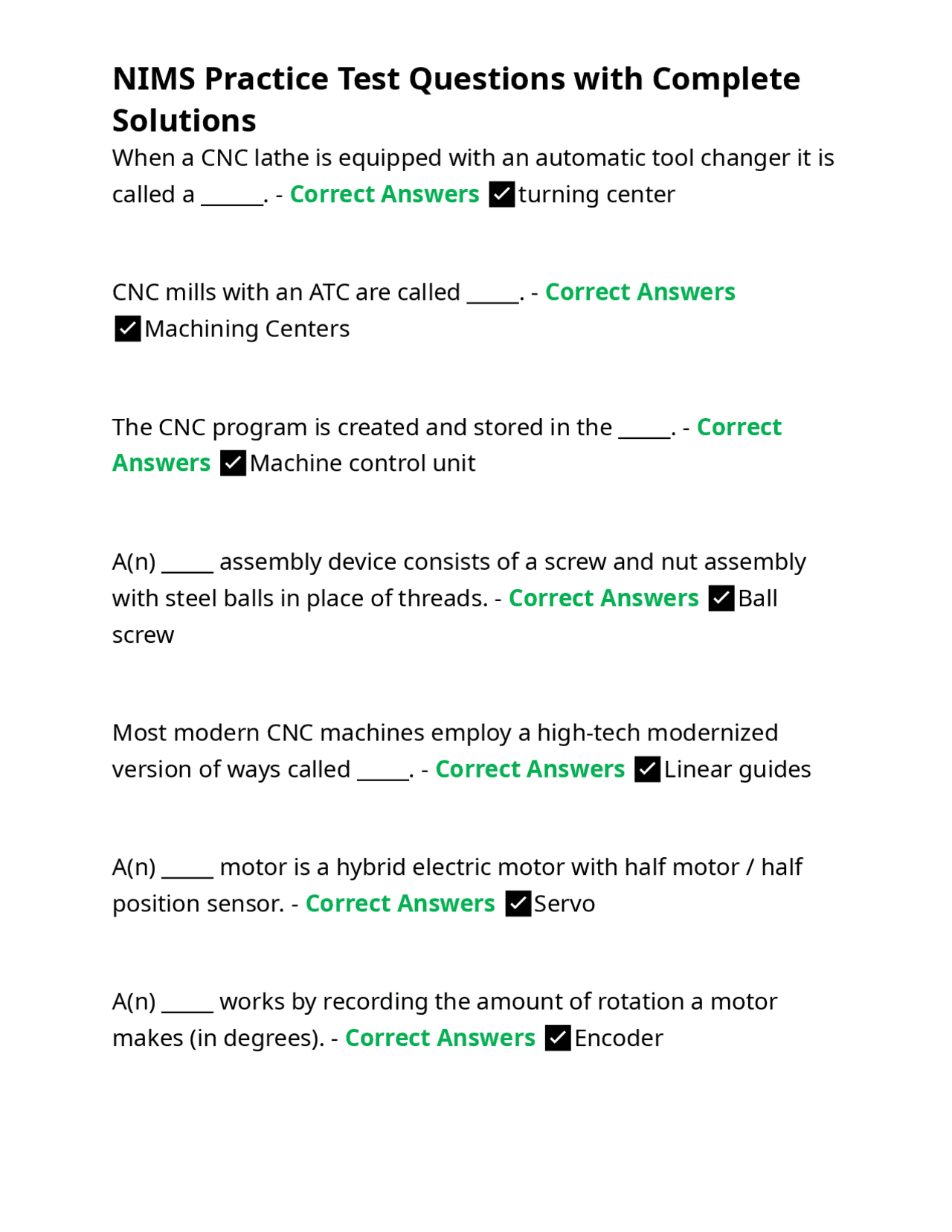 NIMS Practice Test Questions with Complete Solutions | Exams Advanced ...