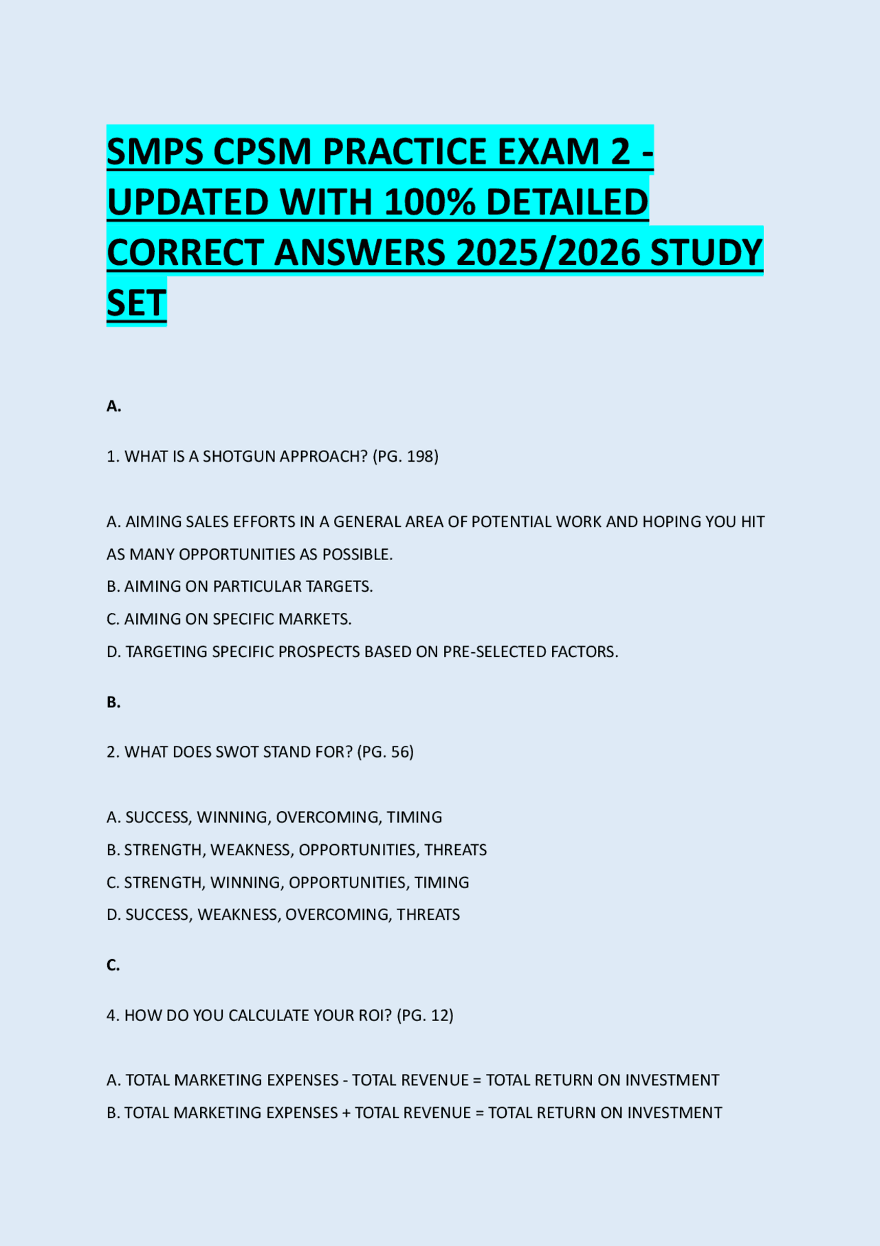 SMPS CPSM PRACTICE EXAM 2 - UPDATED WITH 100% DETAILED CORRECT ANSWERS 2025/2026 STUDY | Exams ...