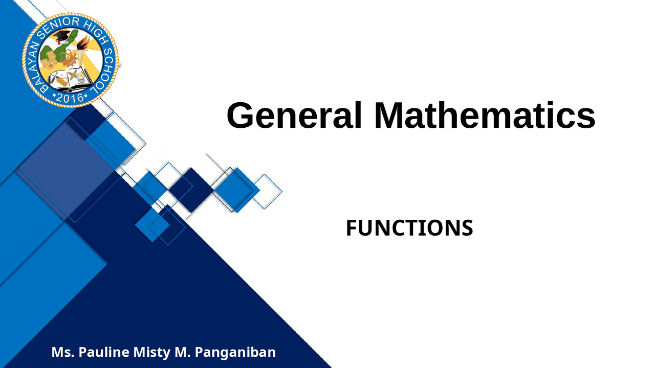 Piecewise Function- GenMAth | Slides Mathematics | Docsity
