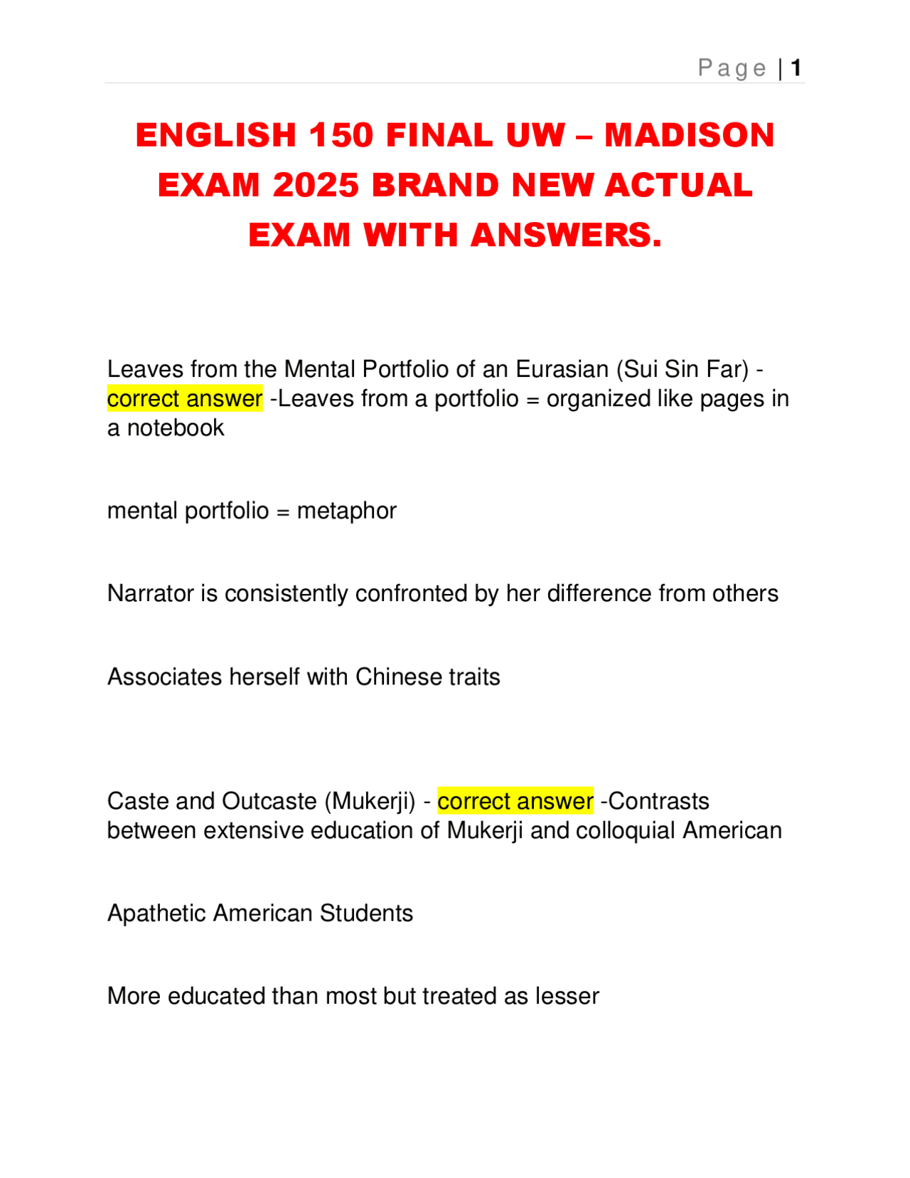 Asian American Literature Exam Study Guide: Key Concepts and Authors ...