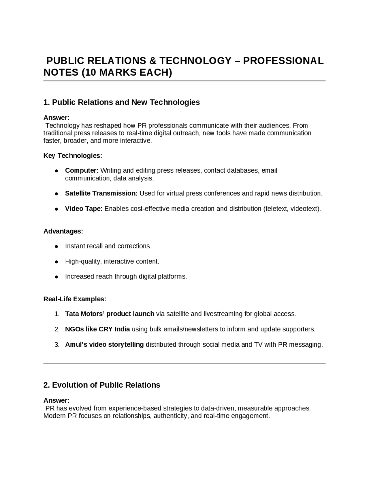 PUBLIC RELATIONS AND TECHNOLOGY | Study notes Public Relations | Docsity