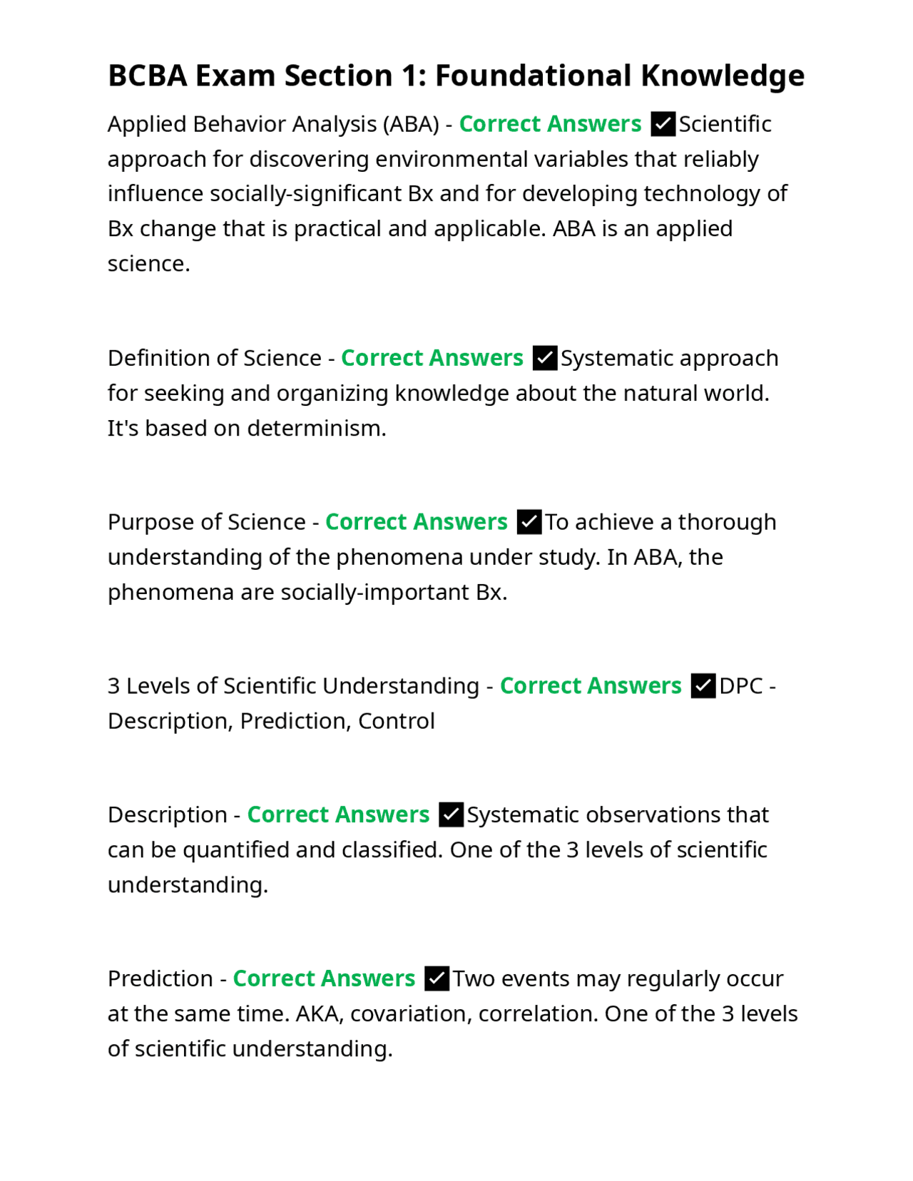 BCBA Exam Section 1 Foundational Knowledge | Exams Advanced Education ...
