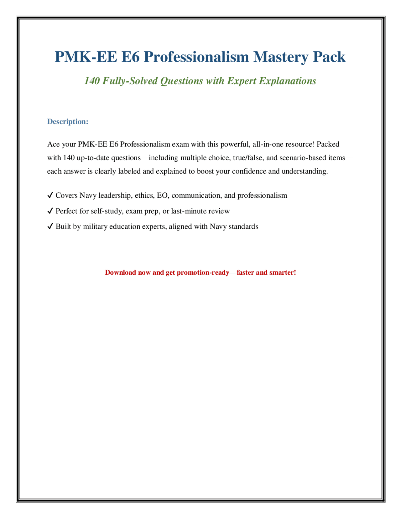 PMK-EE E6 Professionalism Mastery Pack – 140 Solved Questions + Explanations | Exams Social ...