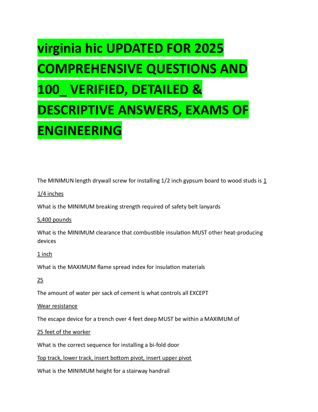 virginia hic UPDATED FOR 2025 COMPREHENSIVE QUESTIONS AND 100_ VERIFIED ...
