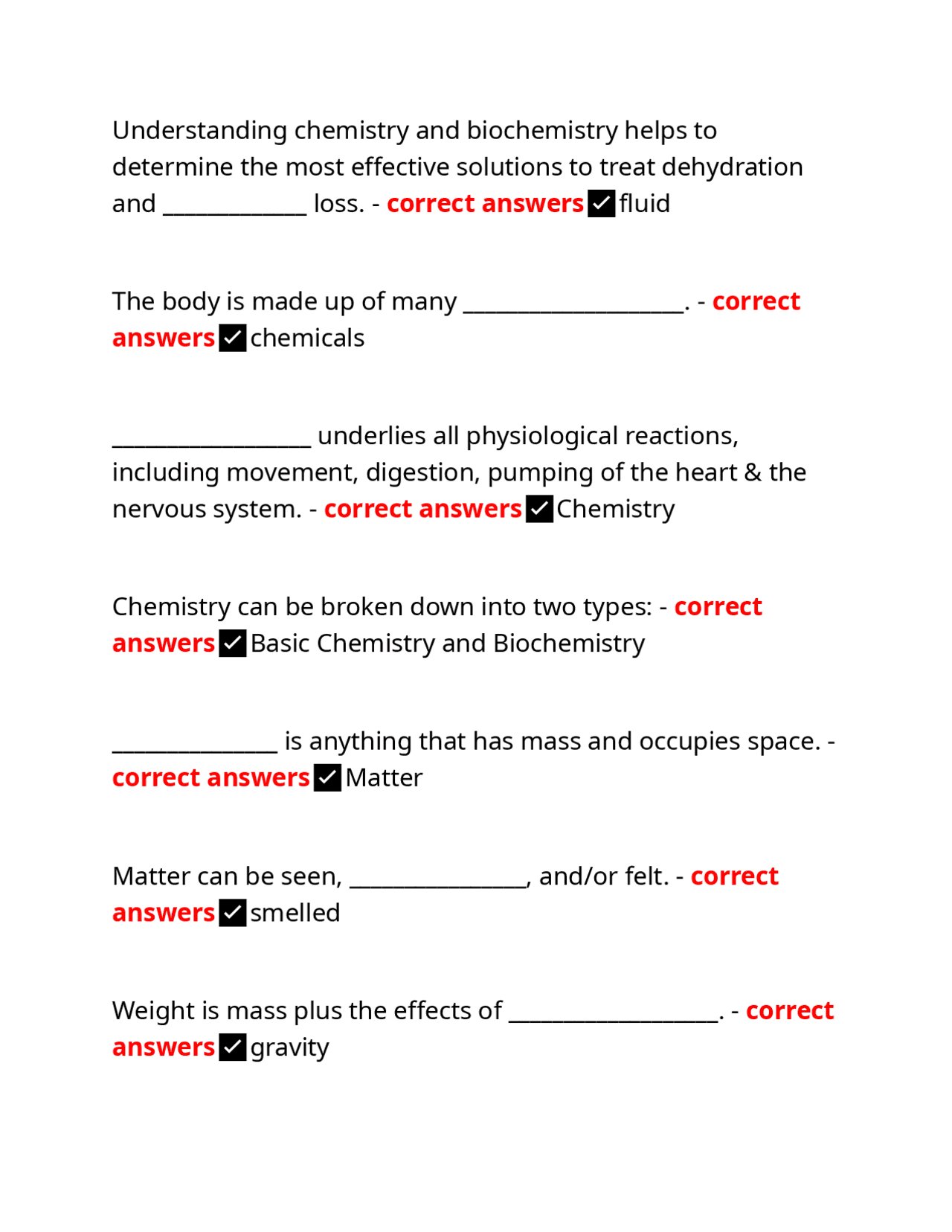 Chemistry and Biochemistry Fundamentals: Q&A Study Guide | Exams ...