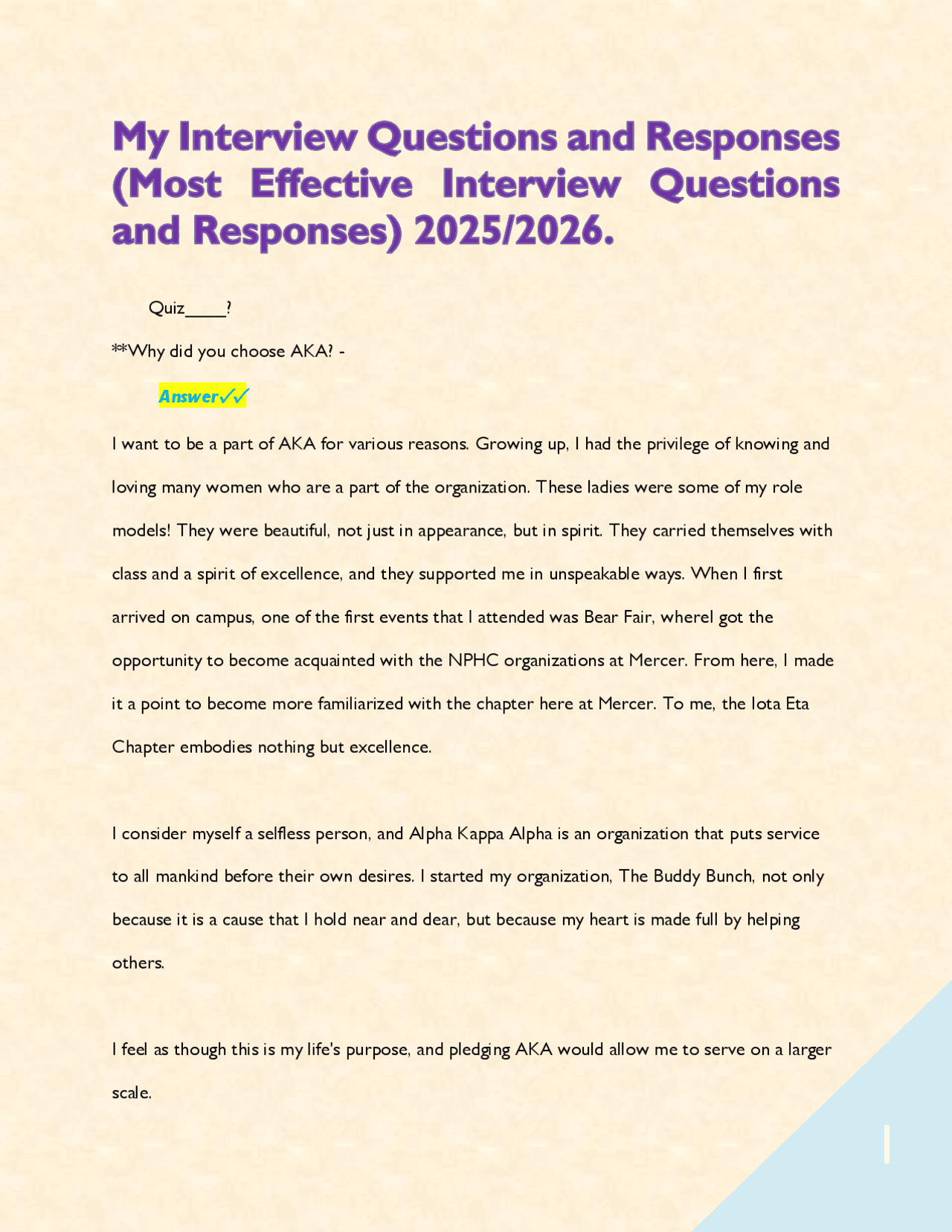 Alpha Kappa Alpha (AKA) Sorority: Questions and Answers on Values and History | Exams Job ...