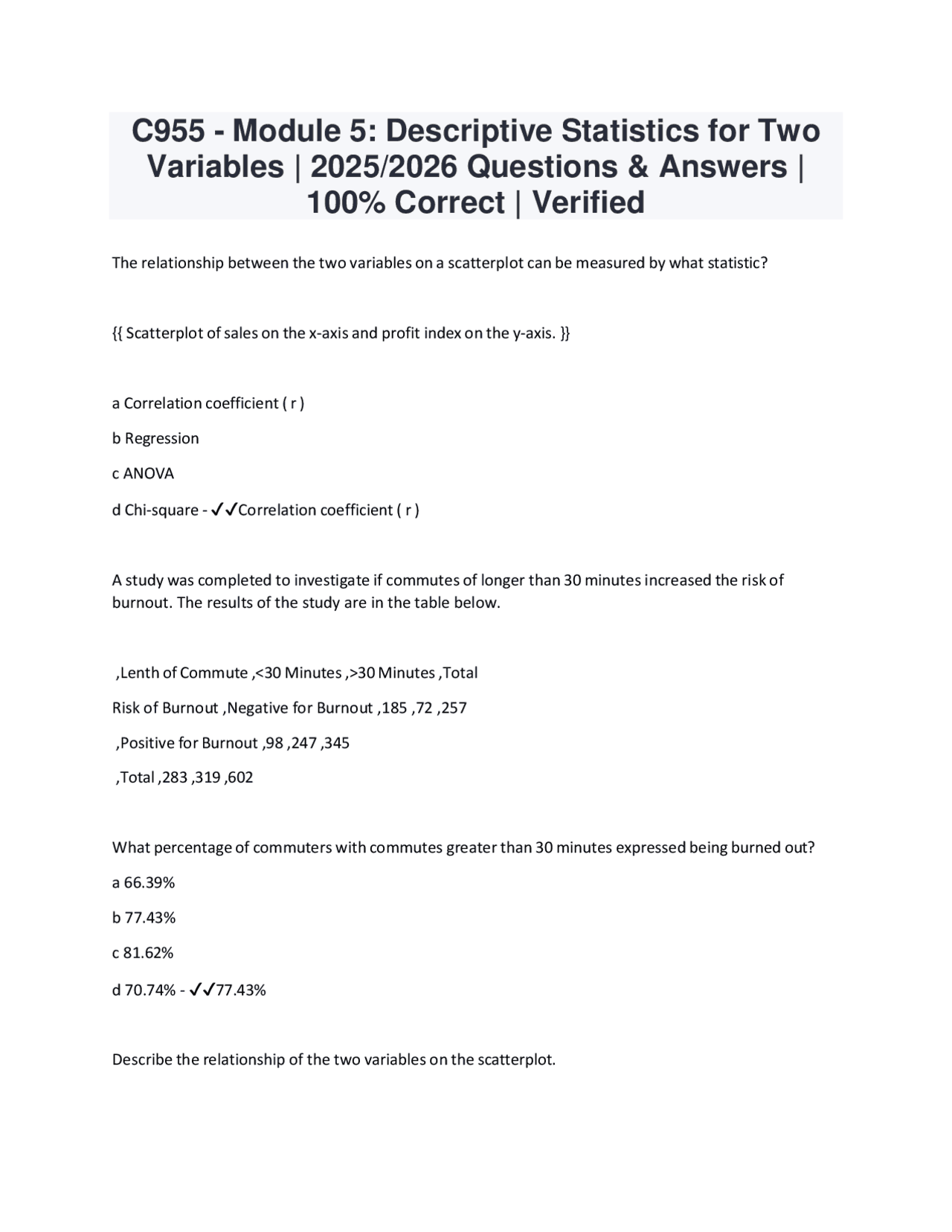 C955 - Module 5: Descriptive Statistics for Two Variables | 2025/2026 ...