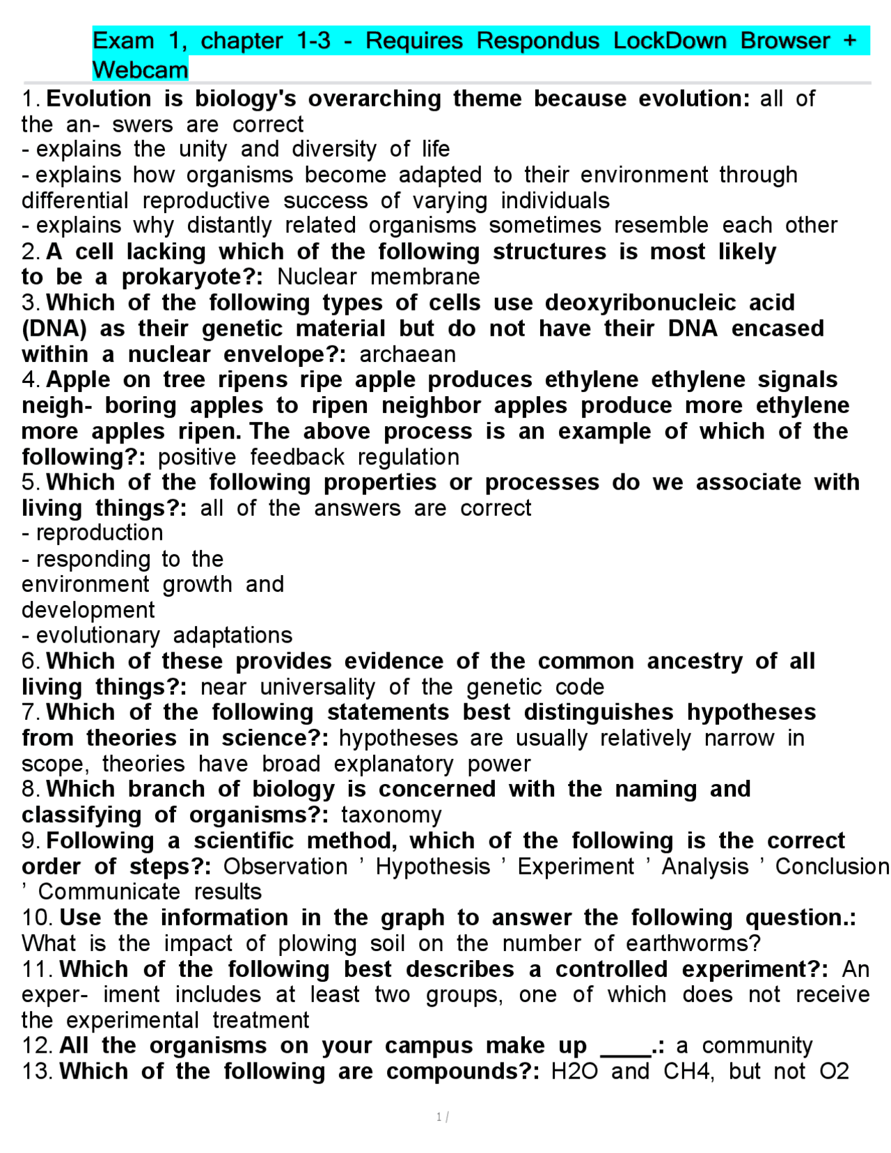 Exam 1, chapter 1-3 - Requires Respondus LockDown Browser + Webcam.pdf | Exams Nursing | Docsity