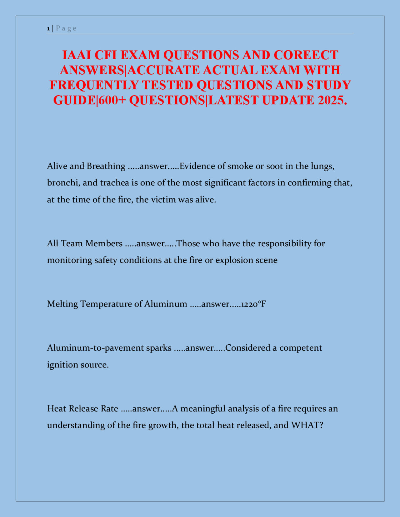 Comprehensive IAAI CFI Exam Study Guide: 600+ Questions and Accurate ...