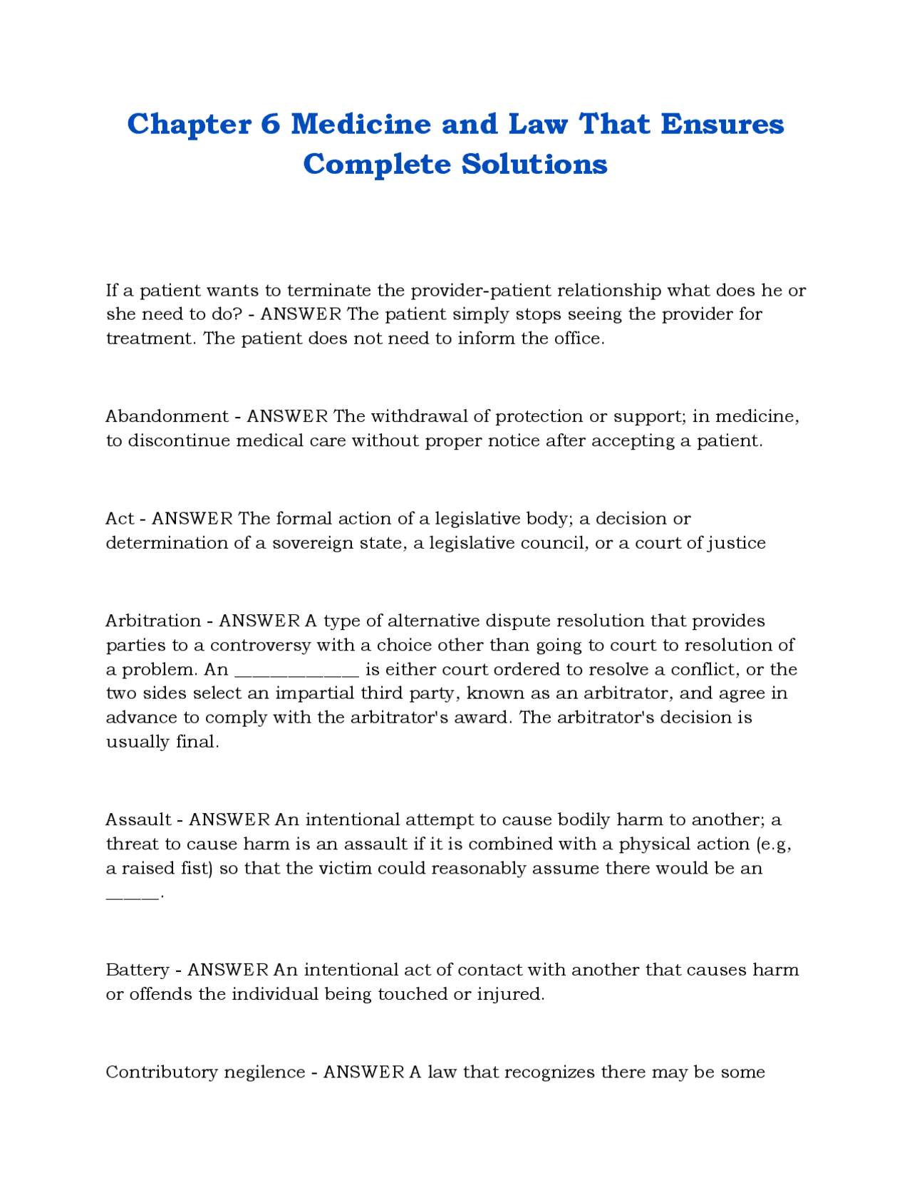 Chapter 6 Medicine and Law That Ensures Complete Solutions | Exams ...
