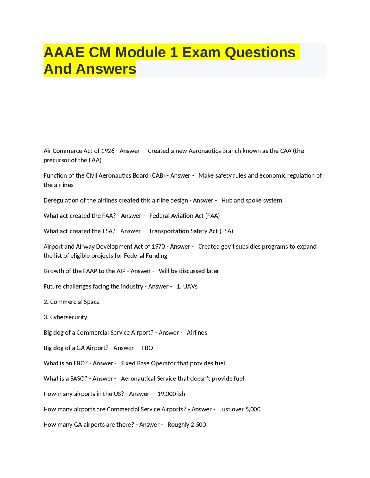 AAAE CM Module 1 Exam Questions And Answers. | Exams Nursing | Docsity
