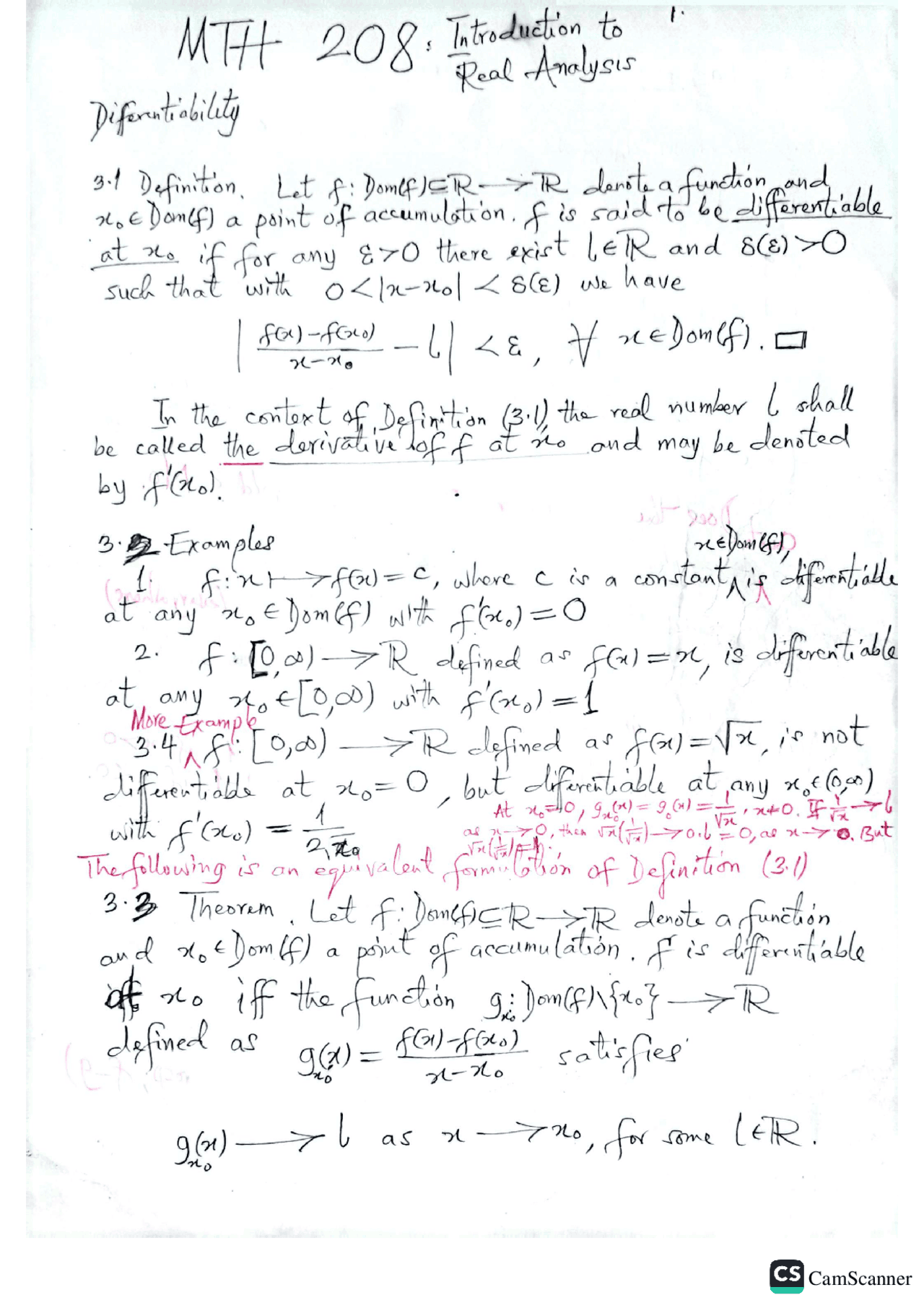 Mth 208 Real Analysis | Summaries Mathematical Analysis | Docsity