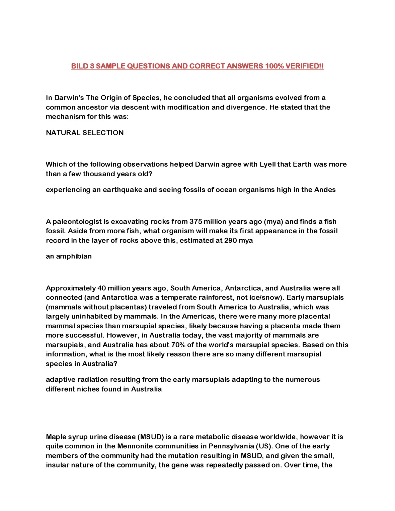 BILD 3 SAMPLE QUESTIONS AND CORRECT ANSWERS 100% VERIFIED!! | Exams ...