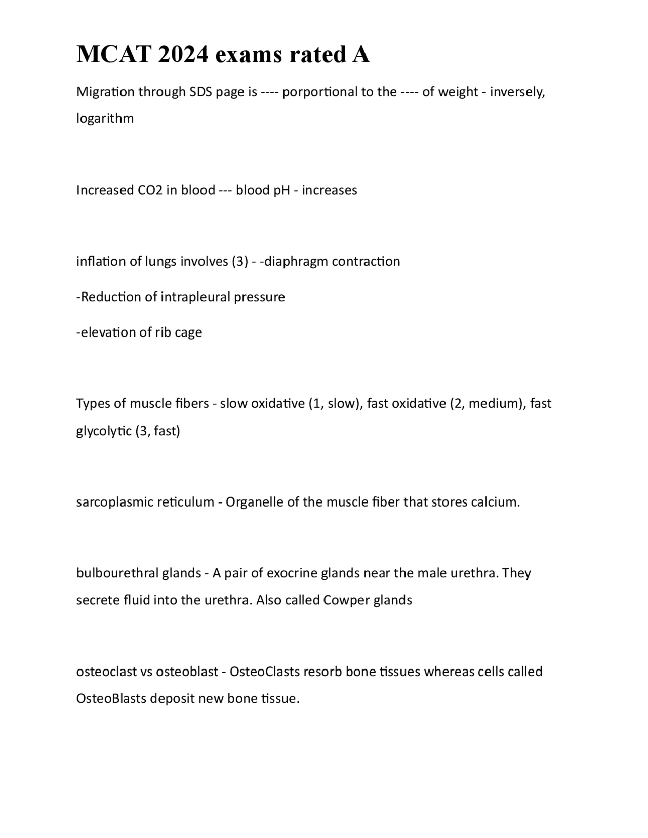 MCAT 2024 exams rated A. | Exams Advanced Education | Docsity