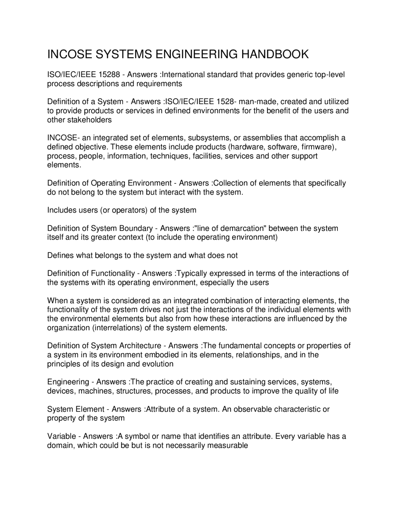 Systems Engineering Definitions: INCOSE & ISO/IEC/IEEE 15288 | Exams ...