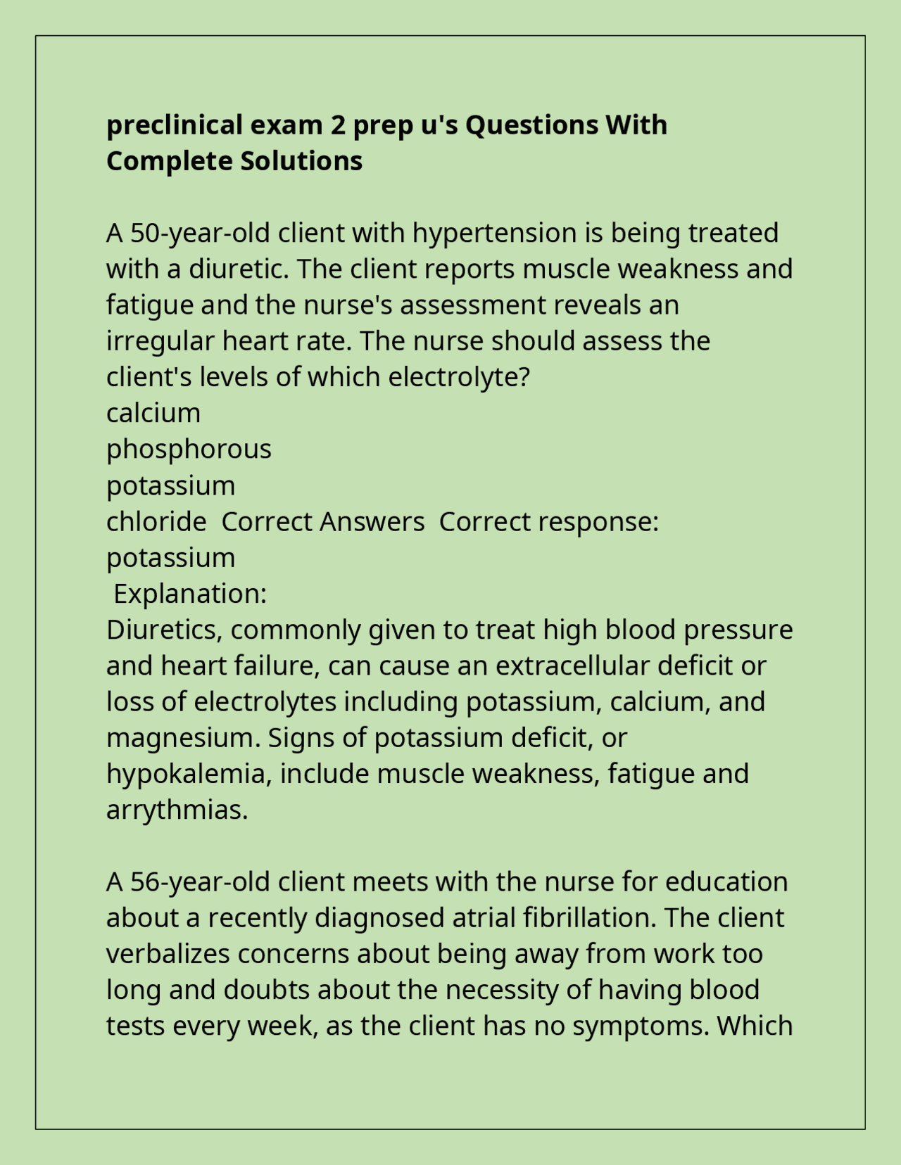 Preclinical Nursing Exam Prep: Questions and Solutions | Exams Nursing ...