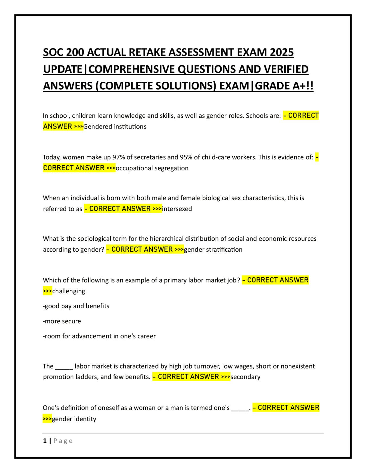 SOC 200 ACTUAL RETAKE ASSESSMENT EXAM 2025 UPDATE|COMPREHENSIVE ...
