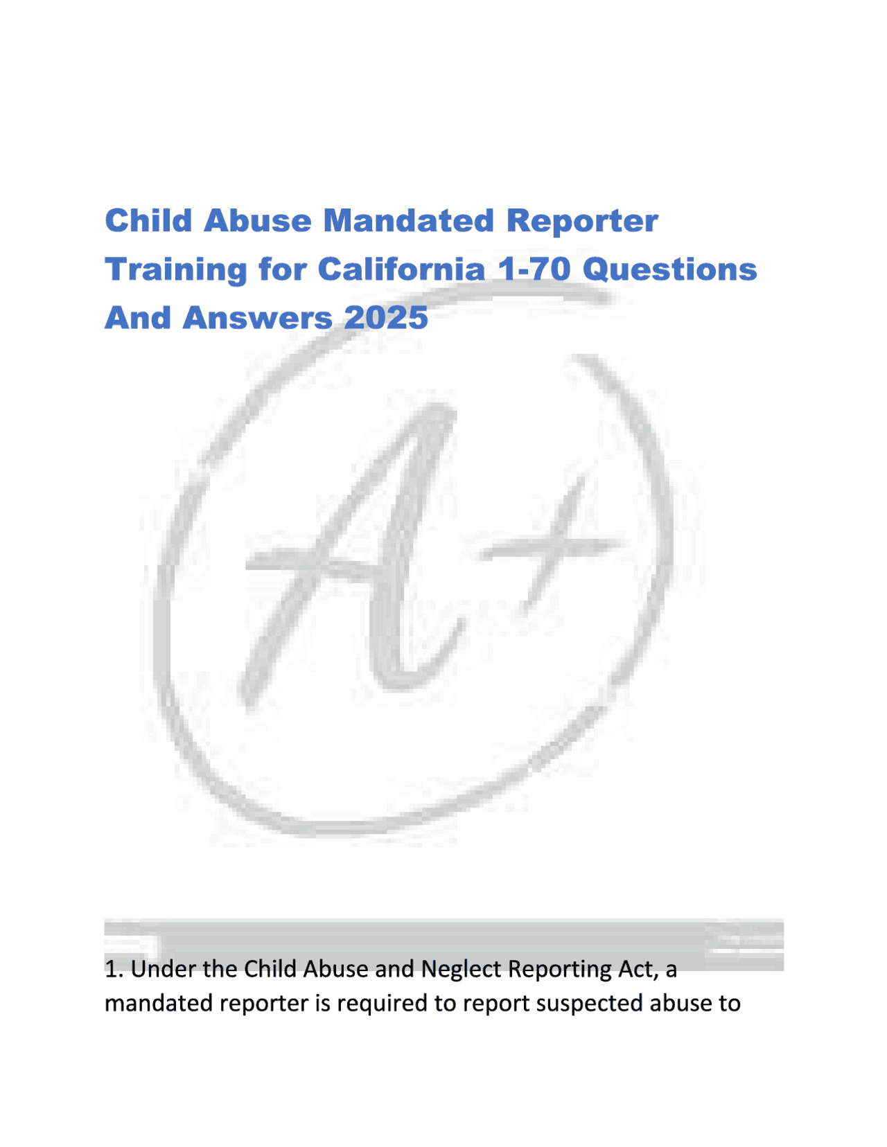 Child abuse mandated reporter training for california 1.pdf | Exams ...