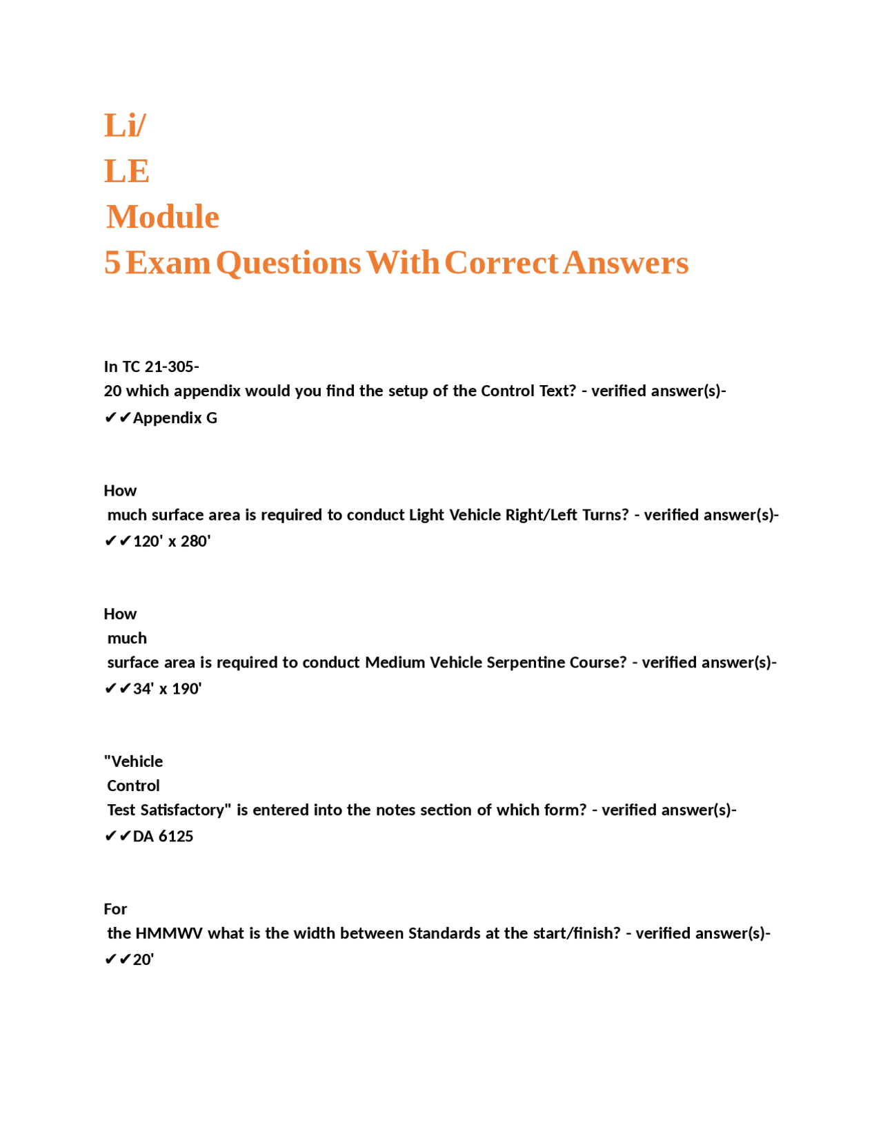 Li-LE Module 5 Exam Questions With Correct Answers. | Exams Military ...