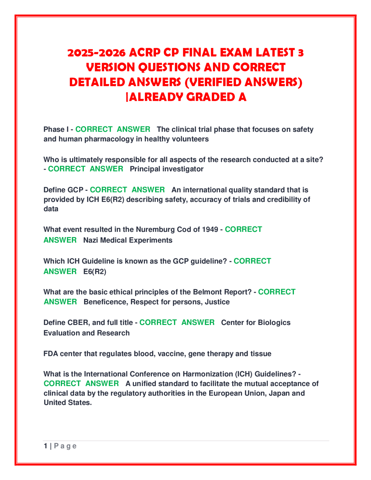 2025-2026 ACRP CP FINAL EXAM LATEST 3 VERSION QUESTIONS AND CORRECT ...