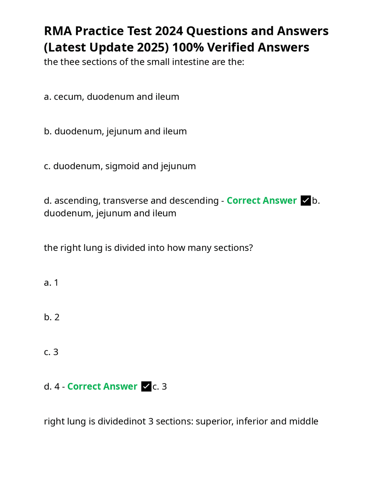 RMA Practice Test 2024 Questions and Answers (Latest Update 2025) 100% ...