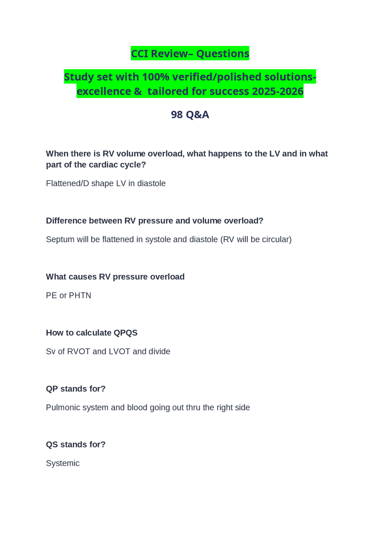 CCI Review– Questions Study set with 100% verified/polished solutions ...
