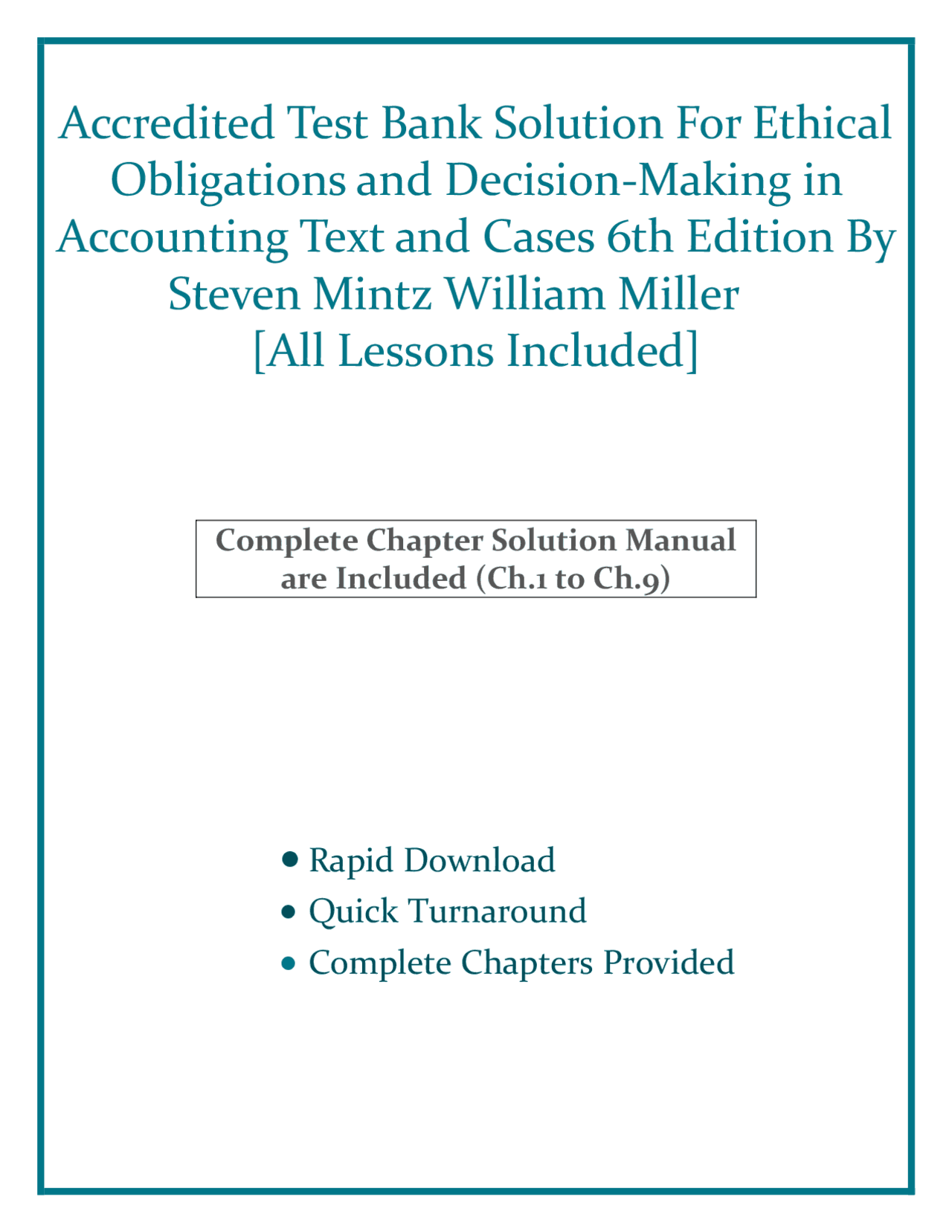 Accredited Test Bank Solution For Ethical Obligations and Decision ...