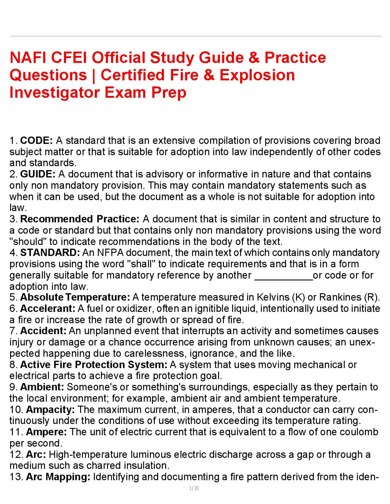 NAFI CFEI Official Study Guide & Practice Questions Certified Fire ...