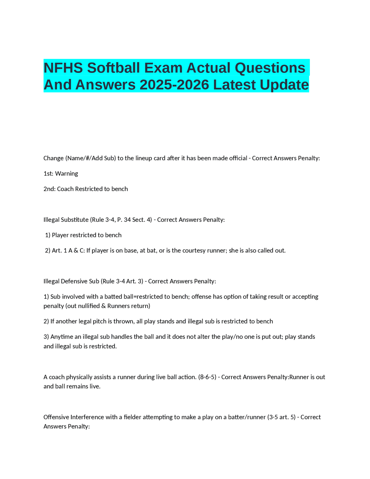 NFHS Softball Rules Q&A: Comprehensive Guide to Regulations and ...
