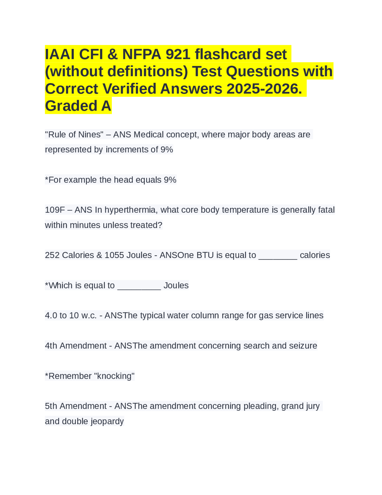 IAAI CFI & NFPA 921 flashcard set (without definitions) Test Questions ...