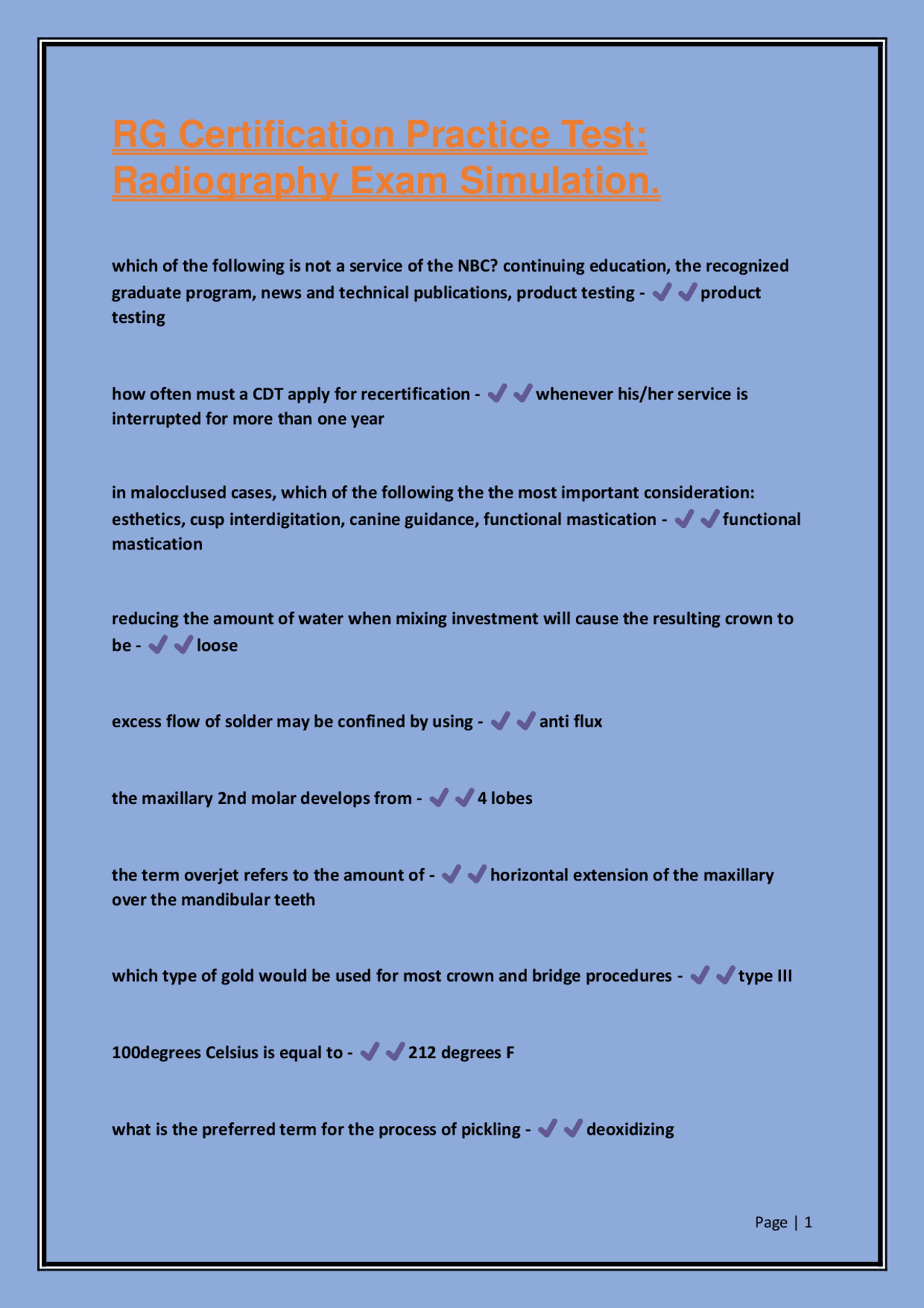 RG Certification Practice Test: Radiography Exam Simulation Simulation ...