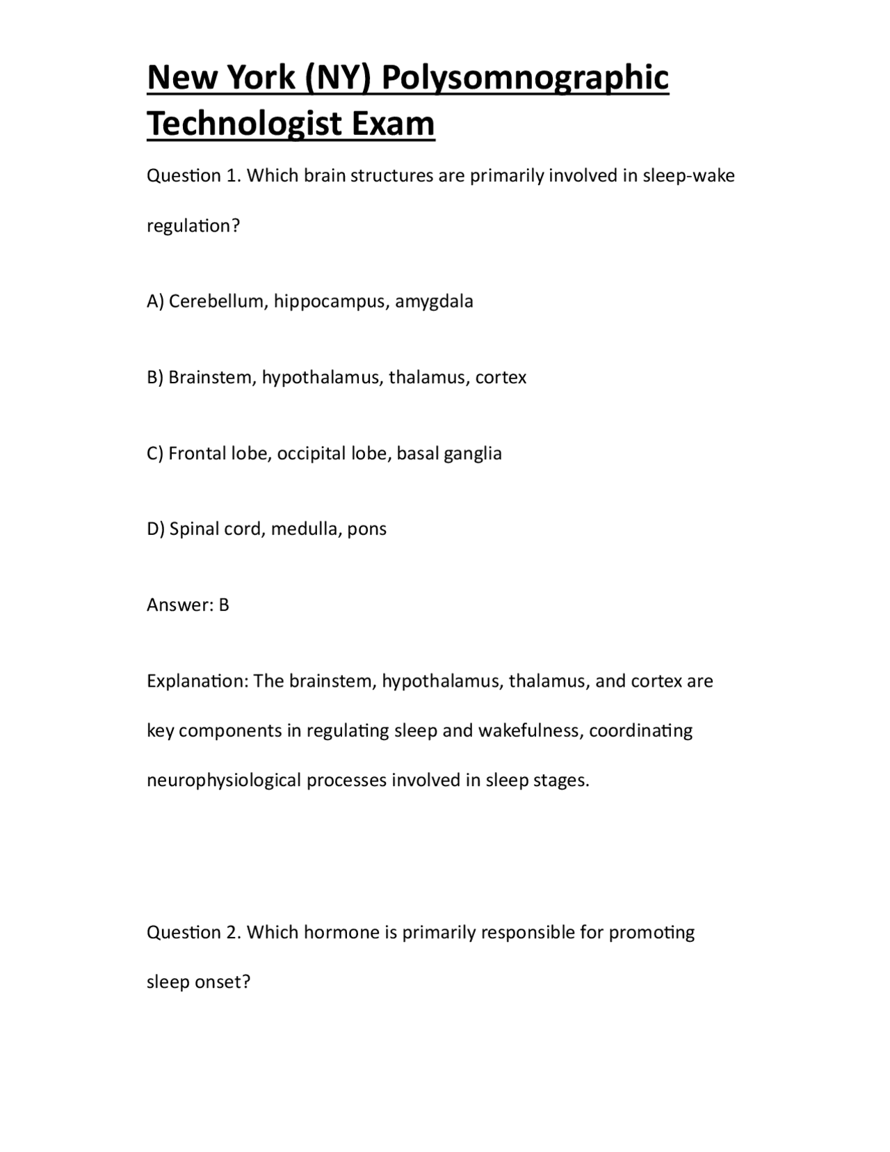 New York (NY) Polysomnographic Technologist Exam | Exams Technology ...