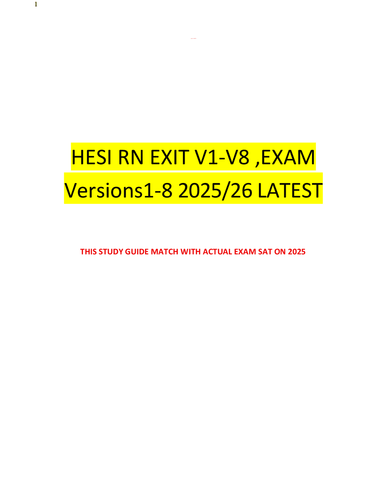 HESI RN EXIT V1-V8 ,EXAM Versions1-8 2025/26 LATEST | Exams Nursing ...